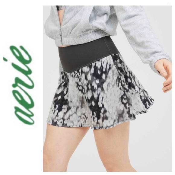 aerie | Shorts | Nwt Grey Leopard Active Skort Aerie X Aly Raisman ...